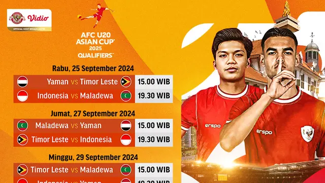 Jadwal Live Streaming Pertandingan AFC U20 Asian Cup Qualifiers 2025 di Vidio Minggu Ini ...