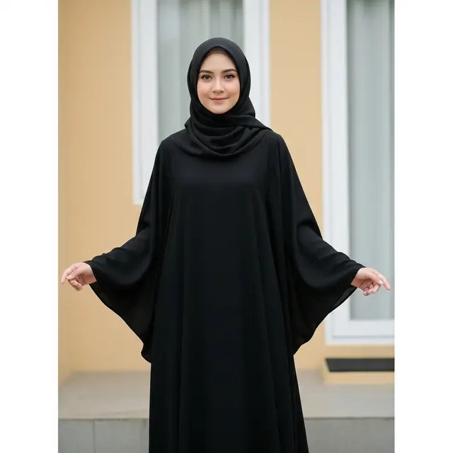 7 Model Gamis Abaya Hitam Terpopuler yang Elegan dan Stylish untuk ...