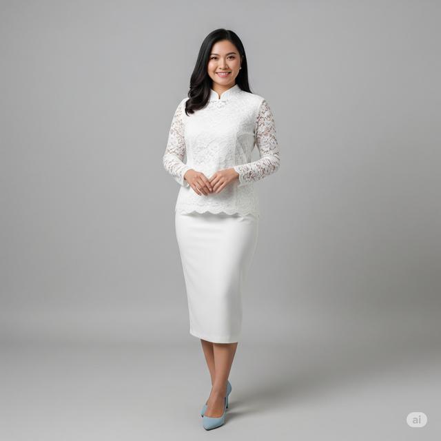 9 Model Atasan Brokat Putih Lengan Panjang untuk Wanita Kekinian ...