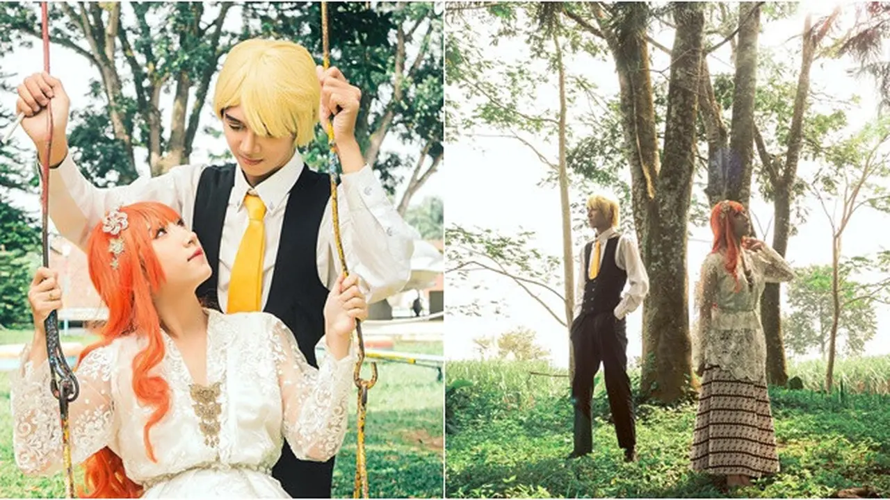 Viral Pasangan Wibu Menikah di KUA Cosplay Jadi Karakter One Piece ...