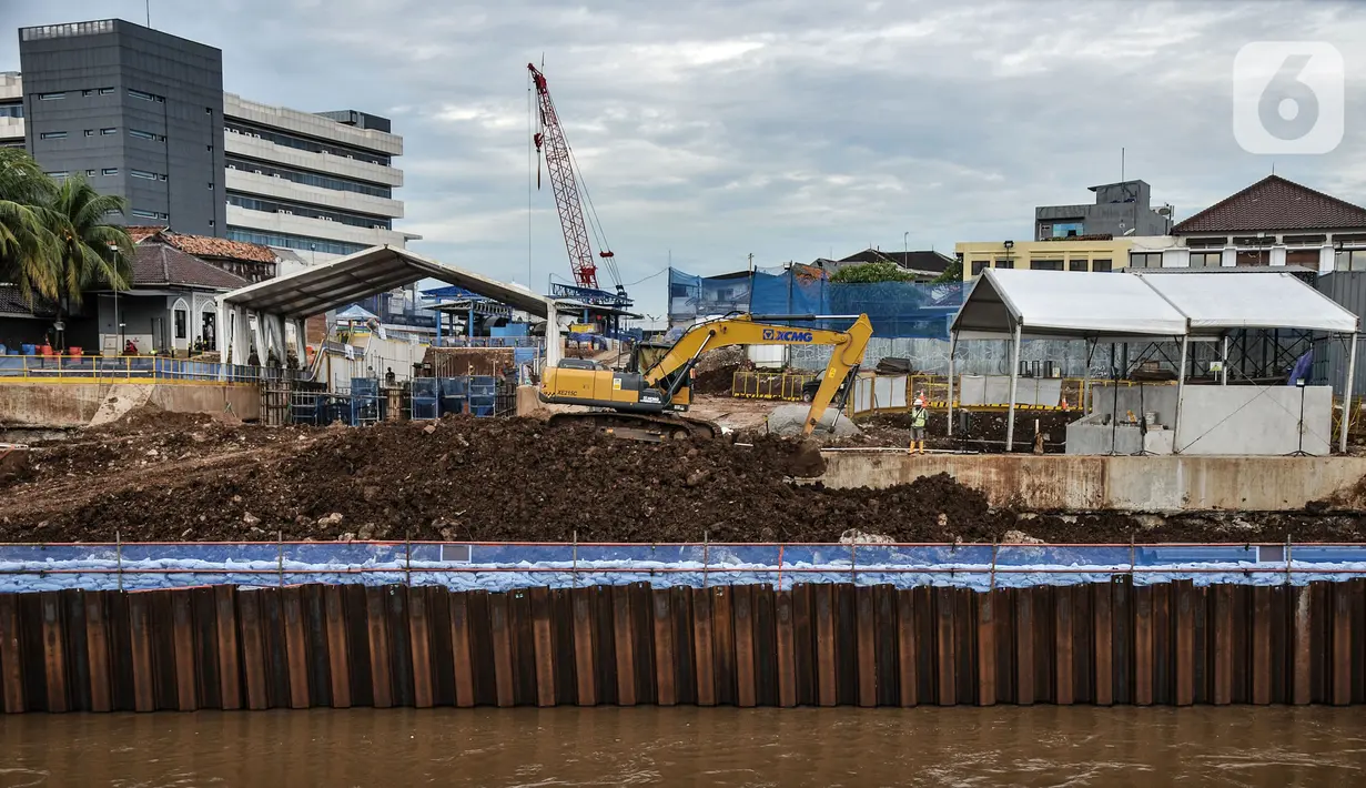 Progres Pembangunan Sodetan Ciliwung - Foto Liputan6.com