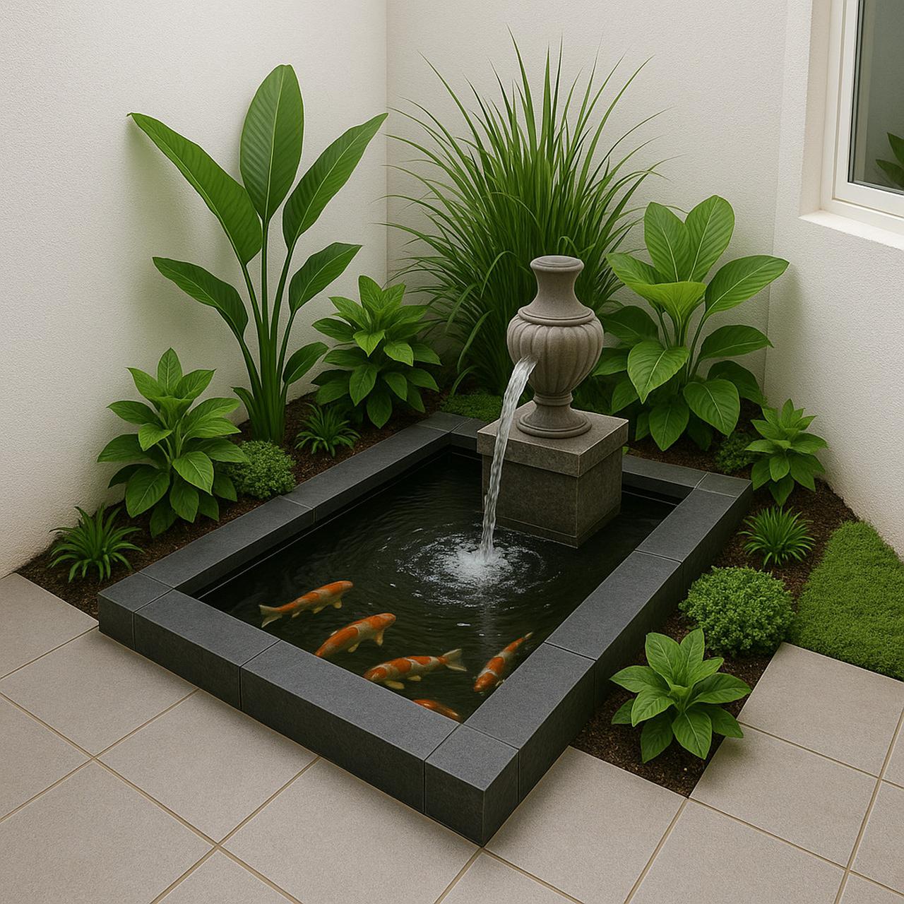 8 Desain Kolam Ikan dan Taman Minimalis di Area Sempit, Bikin Hunian ...