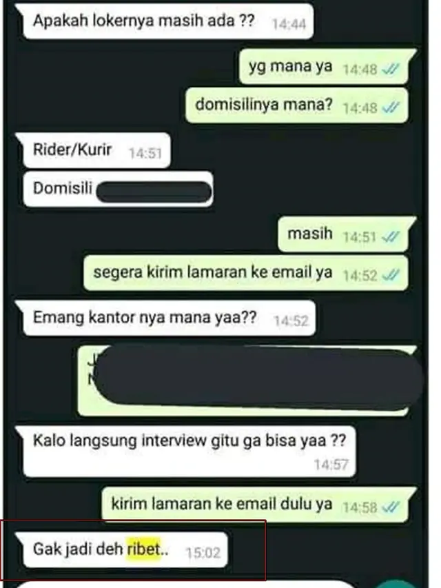 6 Chat Pelamar Kerja Kurang Sopan Ini Bikin Emosi - Hot Liputan6.com