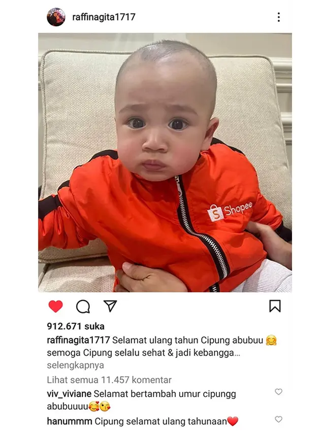 Potret Gemas Rayyanza 'Cipung' Ulang Tahun Pertama, Netizen Ramai Kirim ...