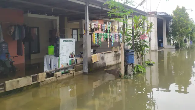 12 Desa di Gresik Selatan Terendam Banjir Akibat Luapan Kali Lamong - Surabaya Liputan6.com