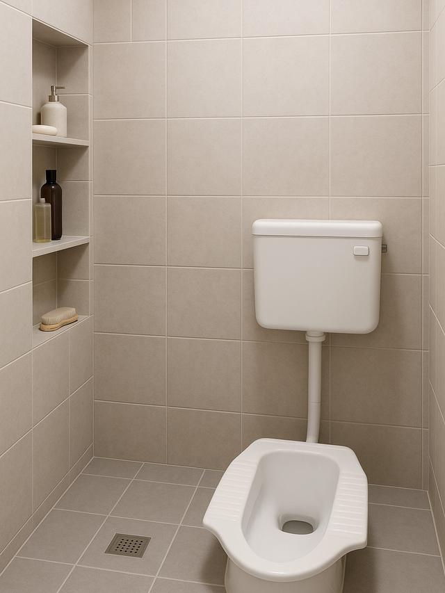 7 Model Kamar Mandi WC Jongkok dengan Flush Gaya Minimalis