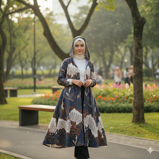 9 Model Outer Batik Panjang Motif Modern Cocok untuk Layering Hijabers ...