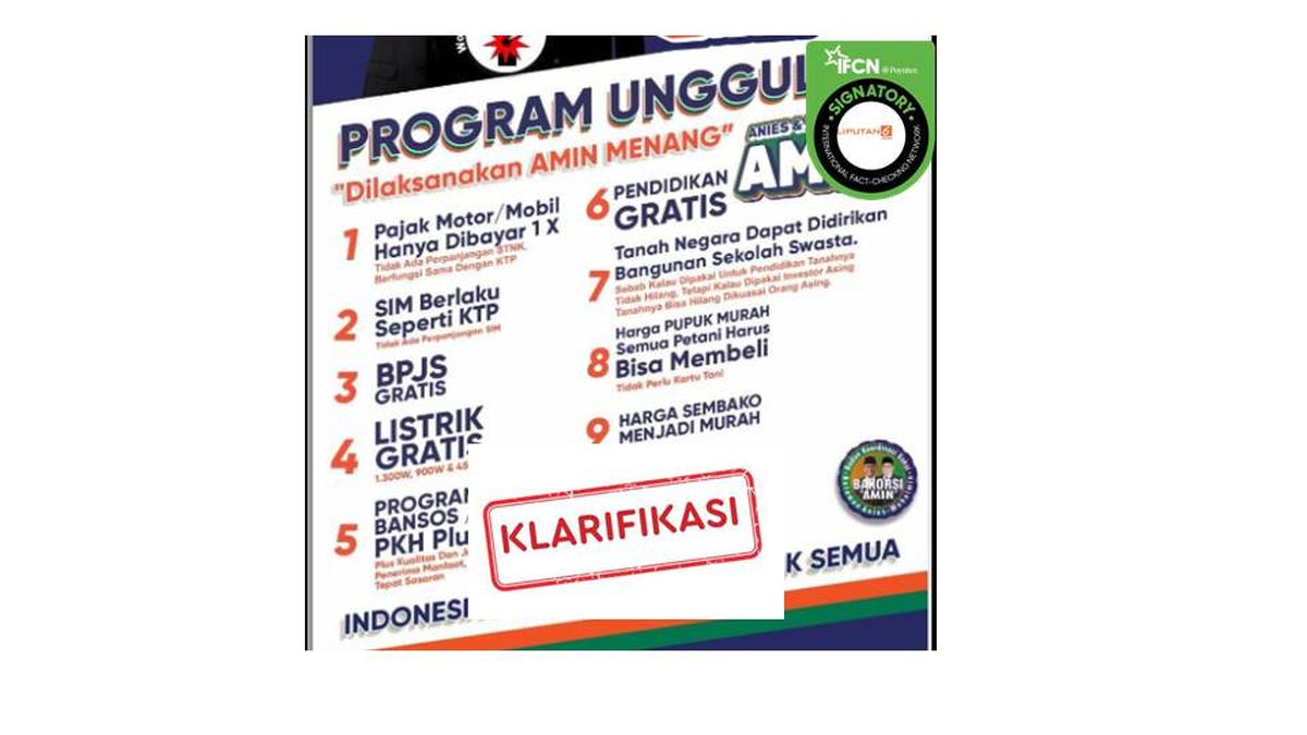 Cek Fakta: Klarifikasi Poster Program Pasangan Amin Jika Terpilih - Cek ...