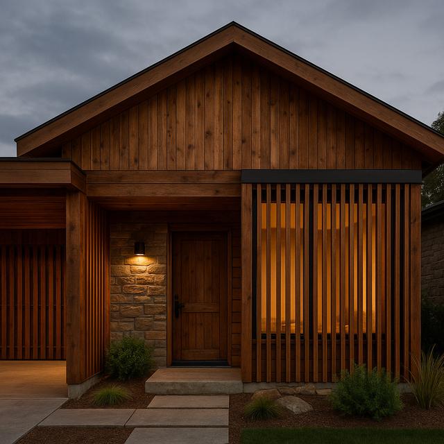 7 Model Rumah Minimalis dengan Lisplang dan Kisi-Kisi Kayu Vertikal ...