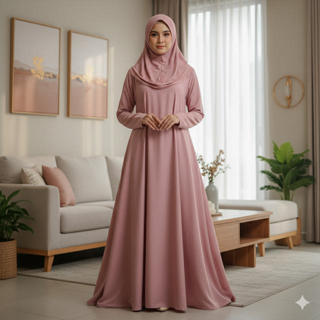 12 Model Gamis Bahan Rayon dengan Potongan Umbrella Flowy, Tampil ...