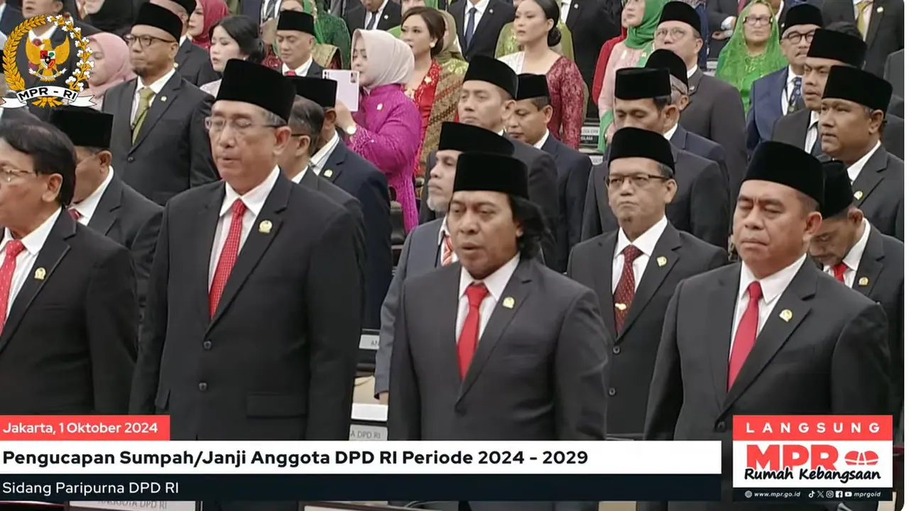 152 Anggota DPD Periode 2024-2029 Resmi Dilantik - News Liputan6.com