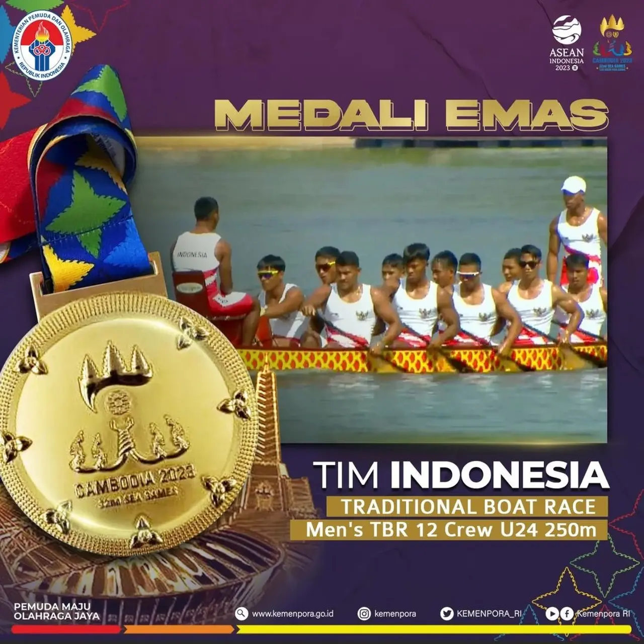 Tim Perahu Naga Indonesia Sabet Medali Emas SEA Games 2023, Hempas ...