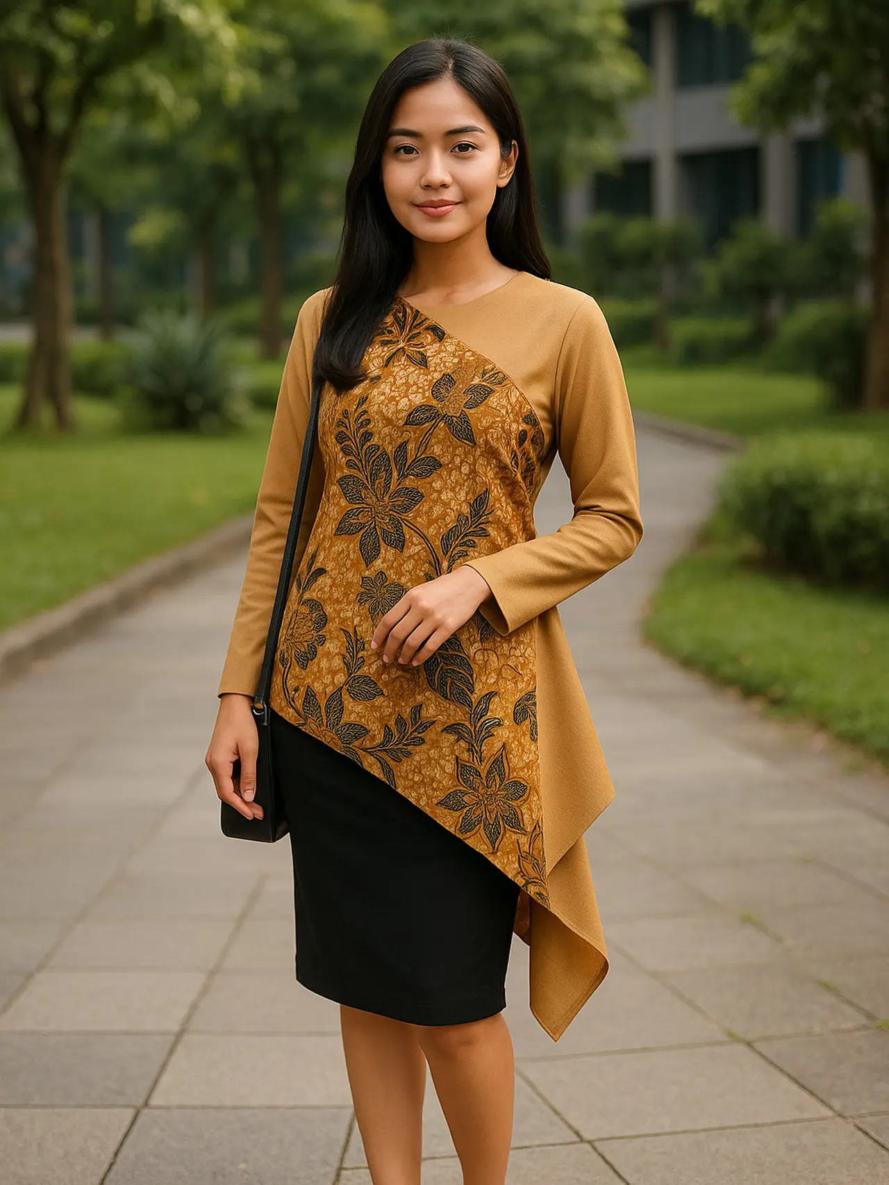 8 Model Batik Kombinasi Polos Lengan Panjang 2025, Inspirasi Outfit ...