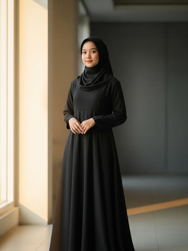 7 Model Gamis Hitam Polos Remaja Terbaru 2025, Tampil Modis dan Tidak ...