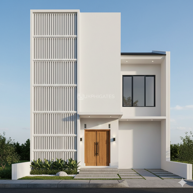 7 Kombinasi Roster dan Dinding Putih untuk Tampak Depan Rumah Minimalis ...