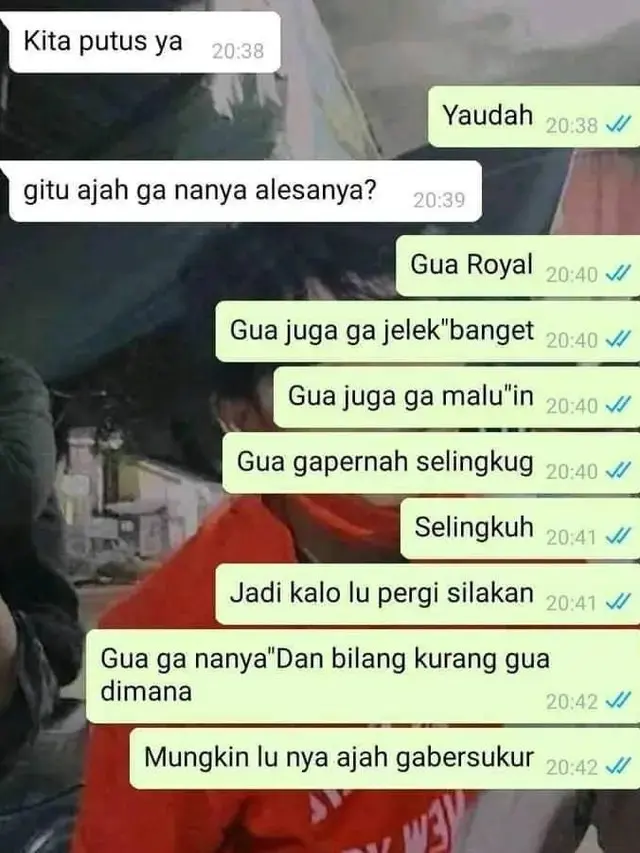 10 Chat saat Diputusin Pacar Ini Bikin Senyum Kecut - Hot Liputan6.com