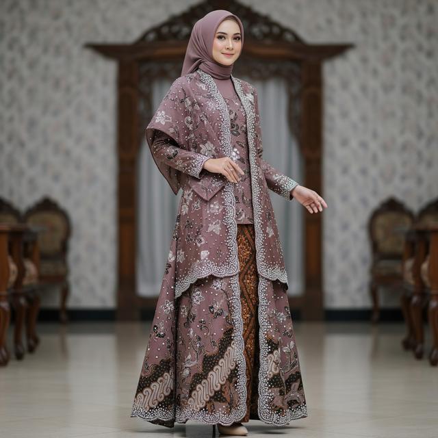 9 Model Gamis Batik Brokat Silk Look Elegan, Pilihan Busana Pesta Modern