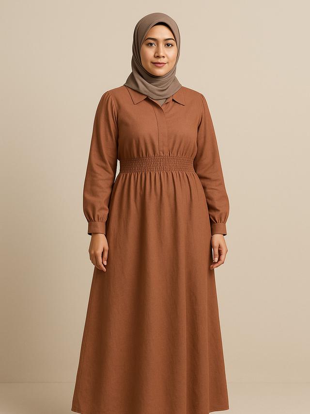 7 Model Gamis Kerah Rebah yang Nyaman dan Bikin Penampilan Makin Anggun ...