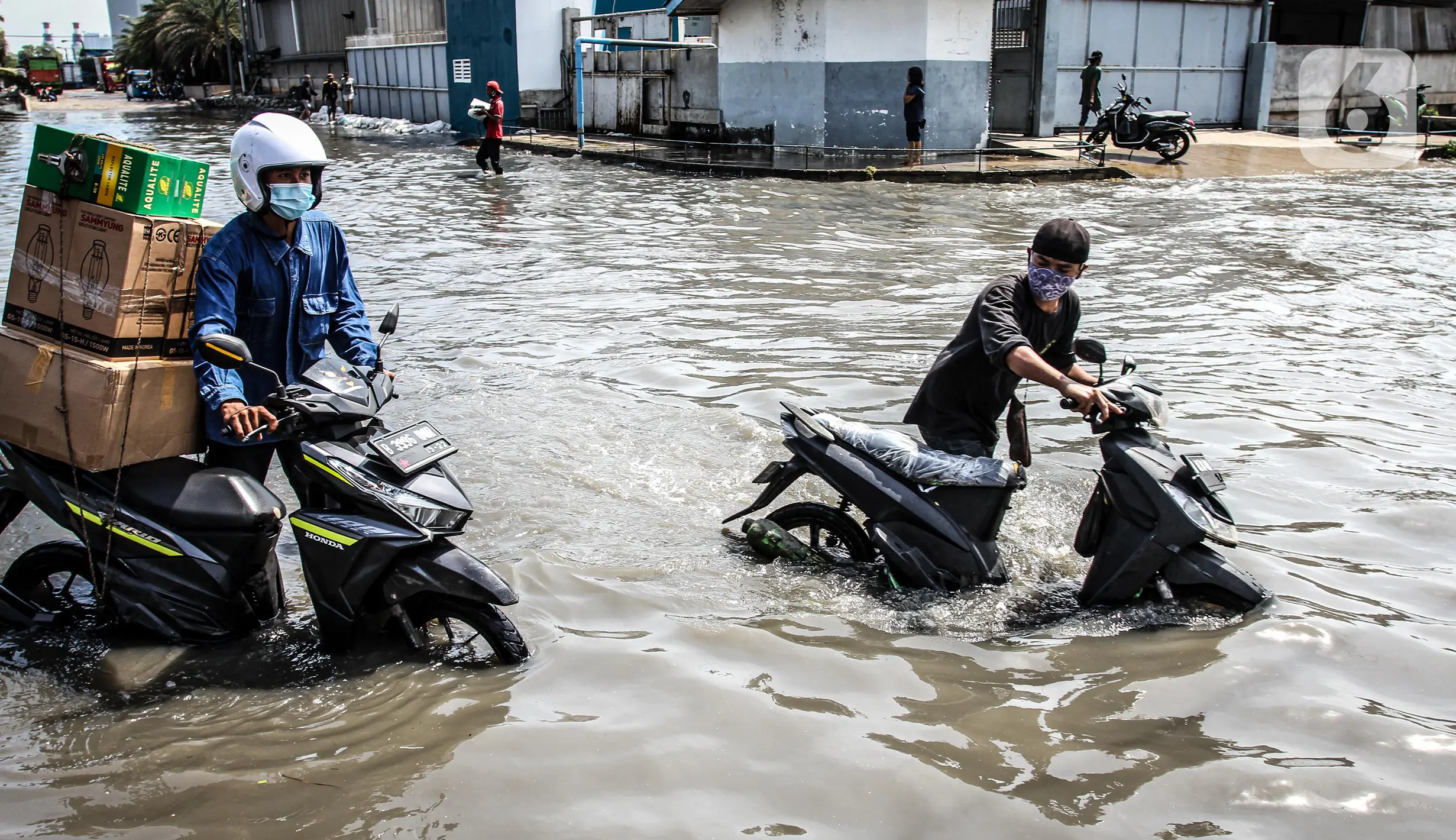 FOTO: Banjir Rob Rendam Kawasan Muara Baru - Foto Liputan6.com