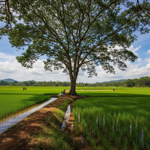 7 Rekomendasi Pohon Peneduh yang Cocok Ditanam di Area Sawah Produktif