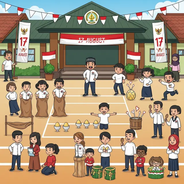 20 Ide Kegiatan Lomba 17 Agustus di Sekolah, Lengkap Panduan Cara Bermain - Hot Liputan6.com