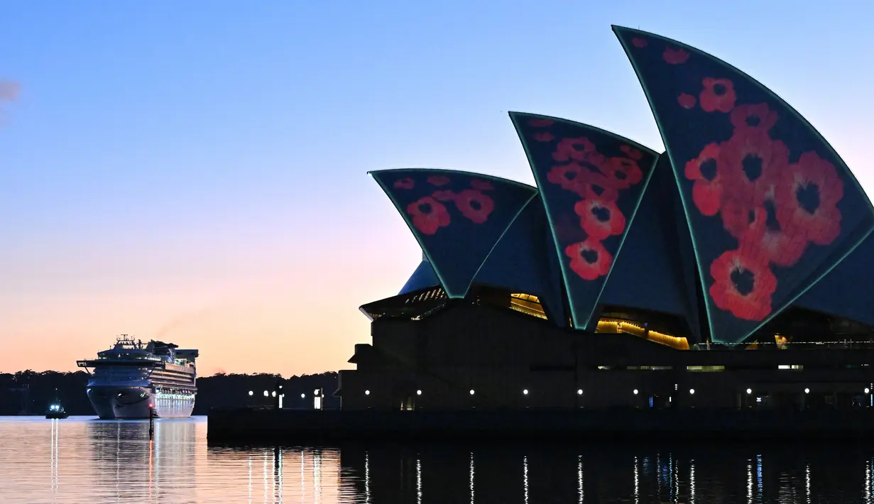 Bunga Poppy Menerangi Gedung Opera Sydney - Foto Liputan6.com