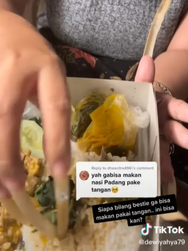 Aksi Perempuan Santap Nasi Padang Pakai Kuku Super Panjang yang Bikin ...
