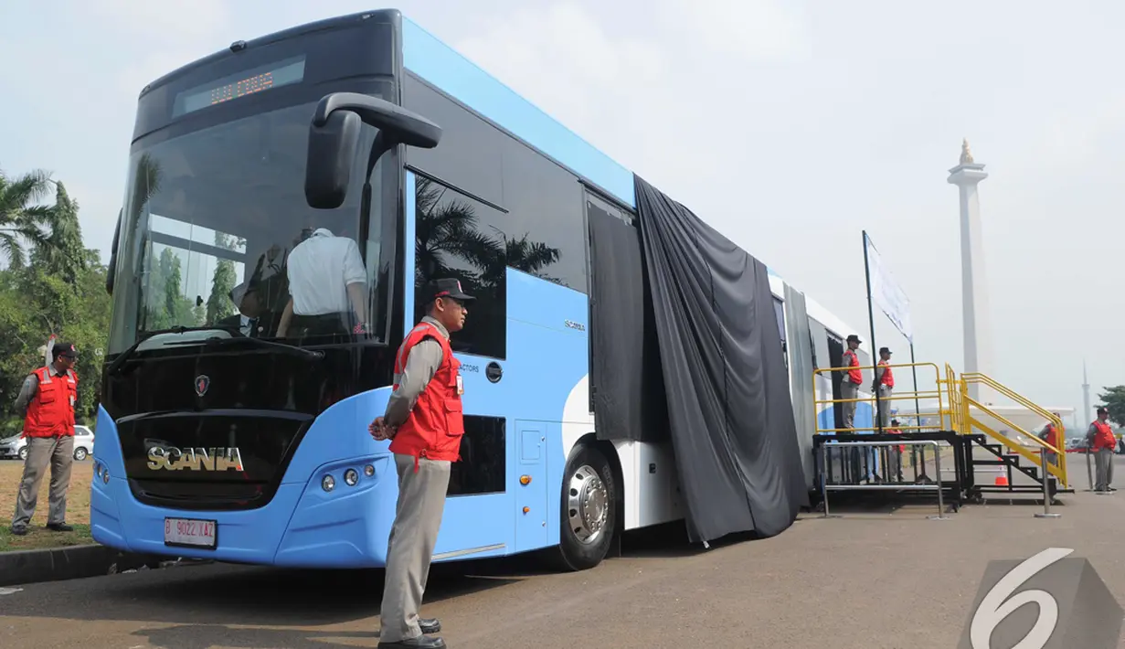 Logo Baru Transjakarta Diresmikan - Foto Liputan6.com