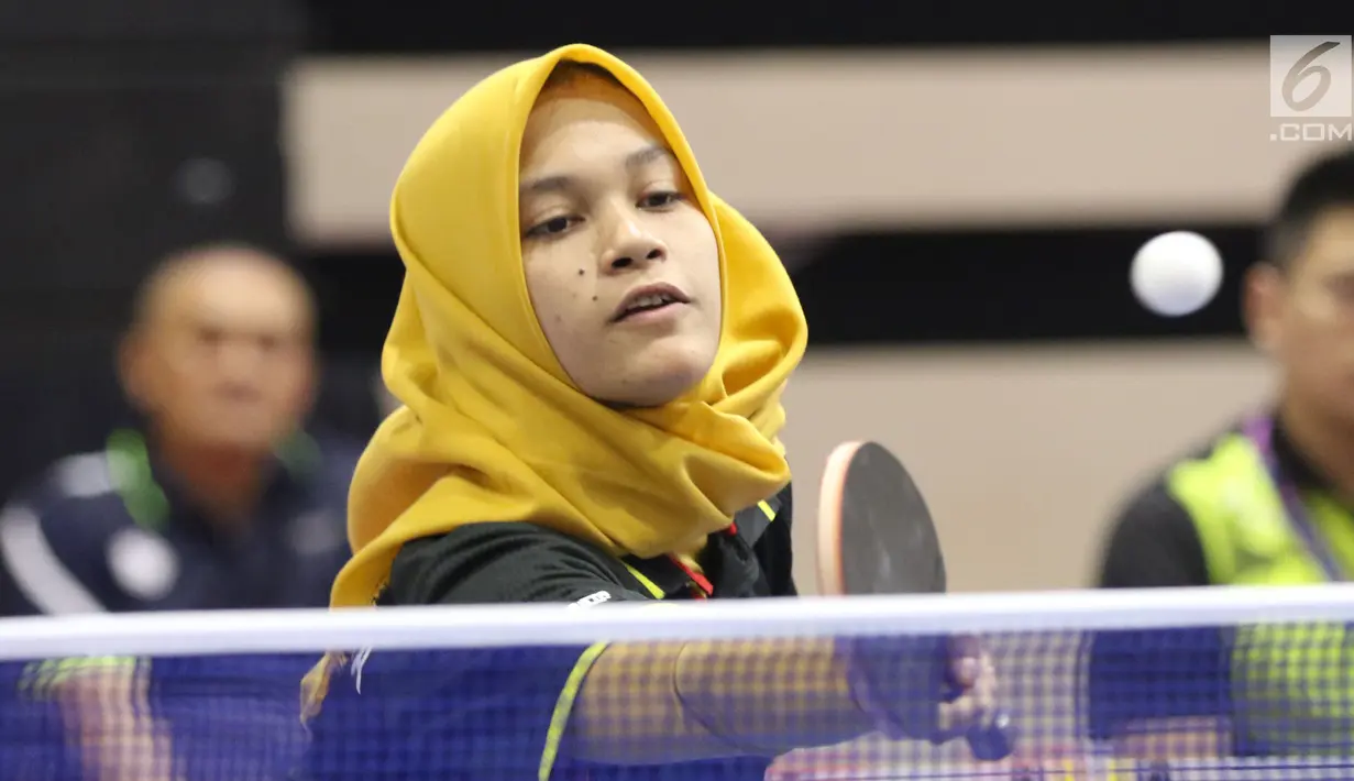 FOTO: Leli Marlina Unggul Tiga Set Langsung atas Petenis Meja Singapura ...