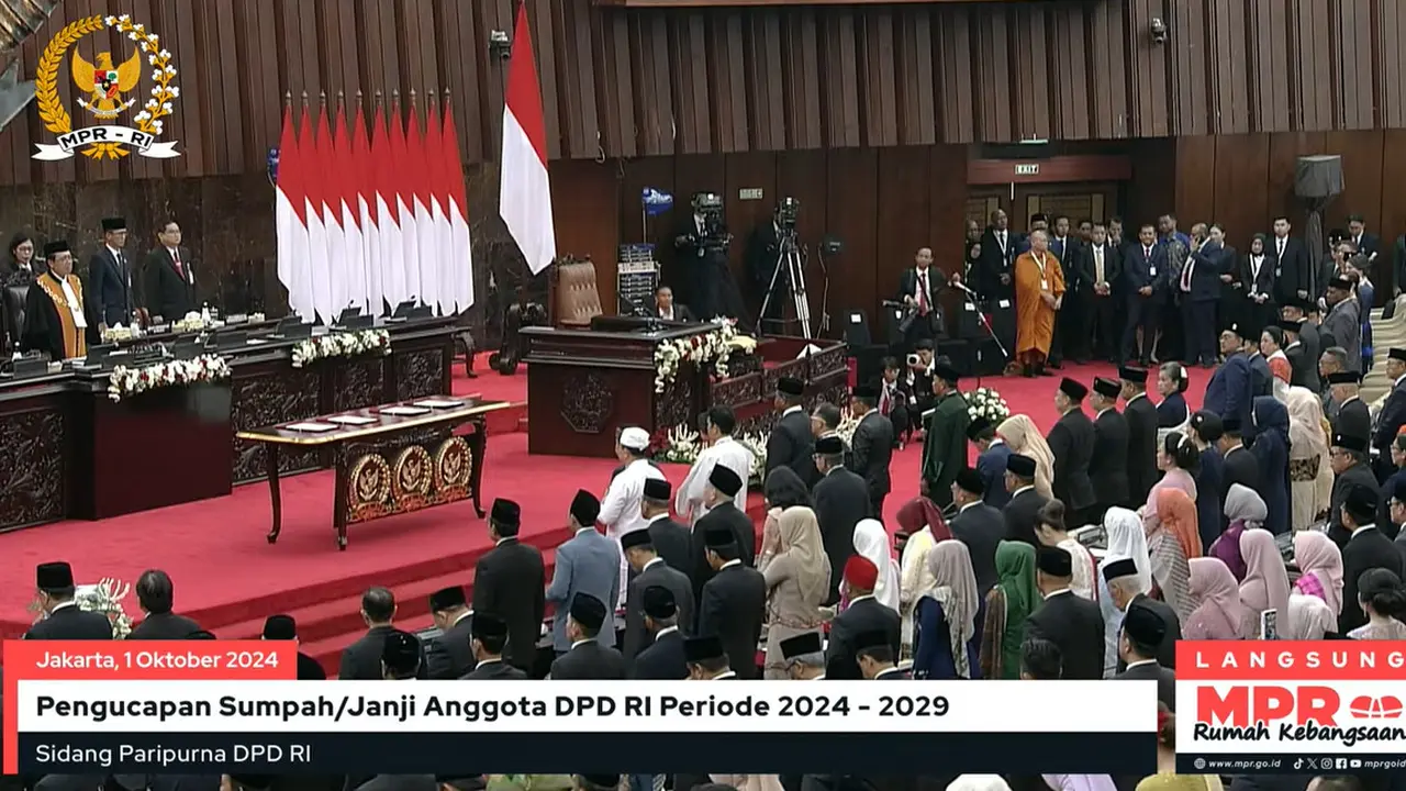 152 Anggota DPD Periode 2024-2029 Resmi Dilantik