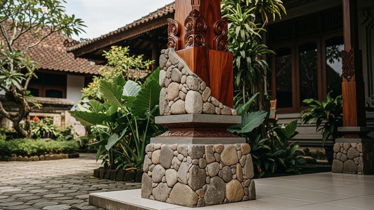 7 Model Tiang Rumah Batu Alam Kombinasi Kayu, Bikin Fasad Makin Mewah ...