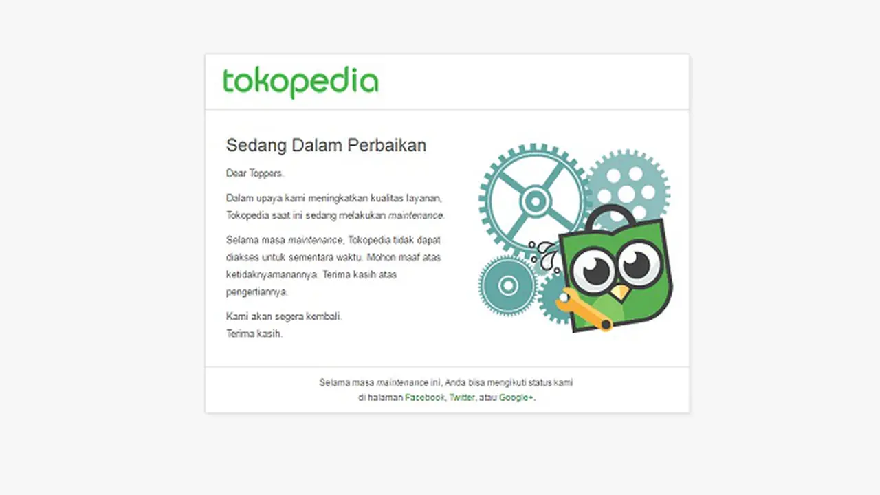 Situs dan Aplikasi Tokopedia Sempat Tak Bisa Diakses - Tekno Liputan6.com