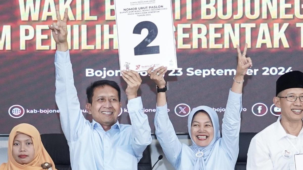 Simbol Kemenangan, Setyo Wahono-Nurul Azizah Raih Nomor Urut 2 di Pilbup Bojonegoro - Pemilu ...