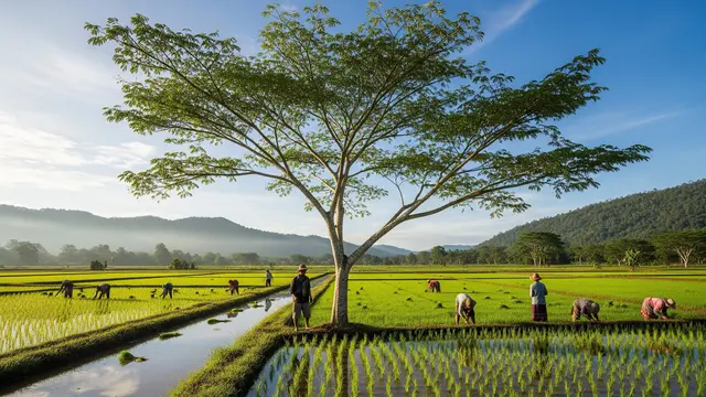 7 Rekomendasi Pohon Peneduh yang Cocok Ditanam di Area Sawah Produktif