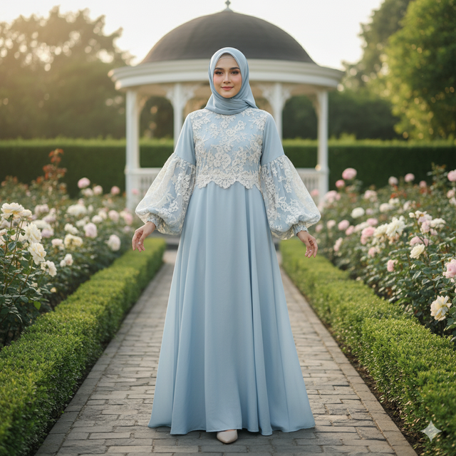 8 Model Gamis Abaya Brokat yang Elegan, Modern dan Cocok untuk Acara ...