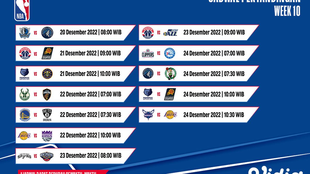Jadwal dan Live Streaming NBA Week 11 di Vidio, 27 Desember 2022 - 2 ...