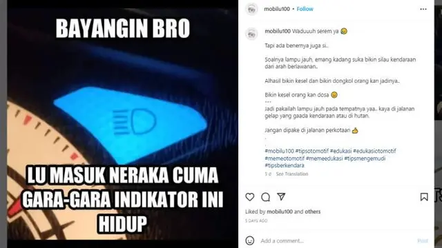 Meme Otomotif: Masuk Neraka Gara-Gara Lampu Jauh - Otomotif Liputan6.com