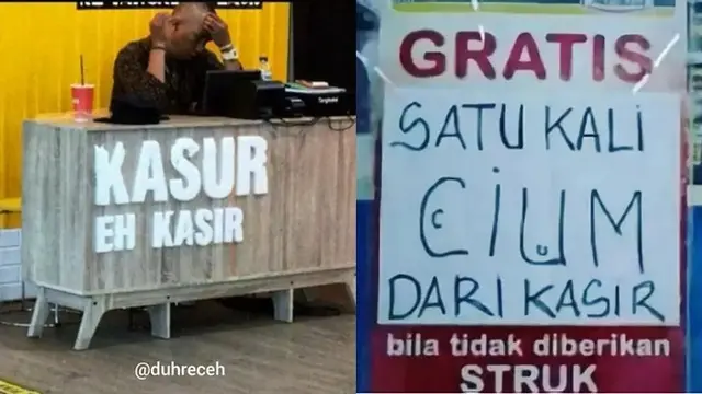 6 Tulisan Nyeleneh di Meja Kasir Ini Bikin Pembeli Tepuk Jidat - Hot Liputan6.com