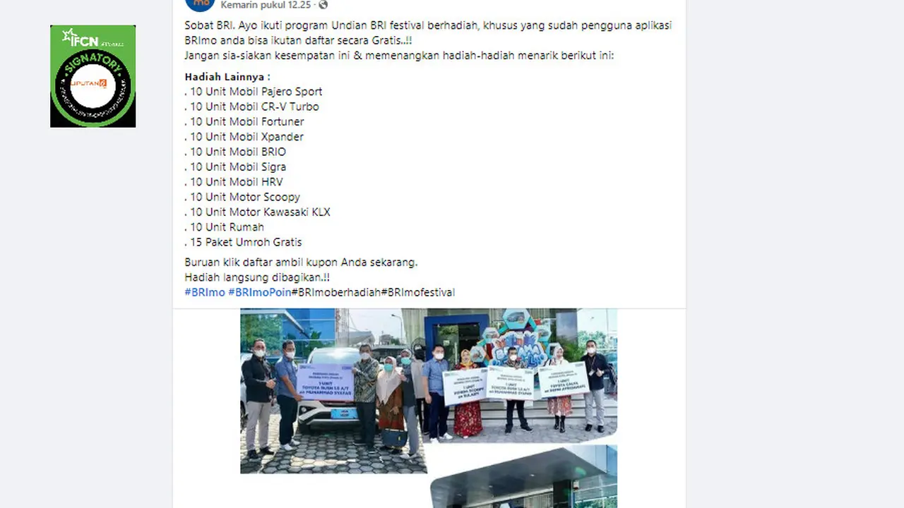 Cek Fakta: Link Pendaftaran Program Undian BRI Festival Berhadiah Ini ...