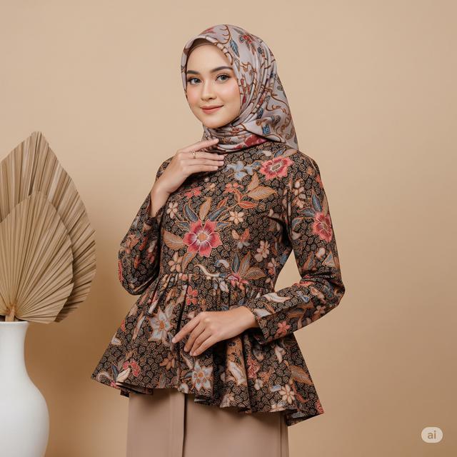 15 Model Baju Batik Wanita Terbaru Lengan Panjang, Feminin, Anggun dan ...