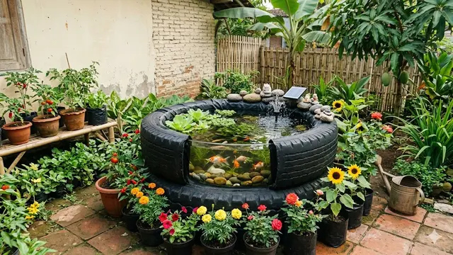 Cara Membuat Kolam Ikan Mini di Sudut Halaman Tanpa Menggali Tanah, Ini ...