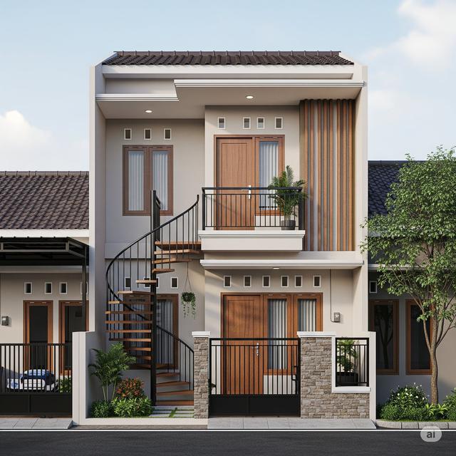 12 Ide Rumah Sederhana 2 Lantai yang Nyaman, Desain Cerdas untuk Lahan Sempit - Hot Liputan6.com