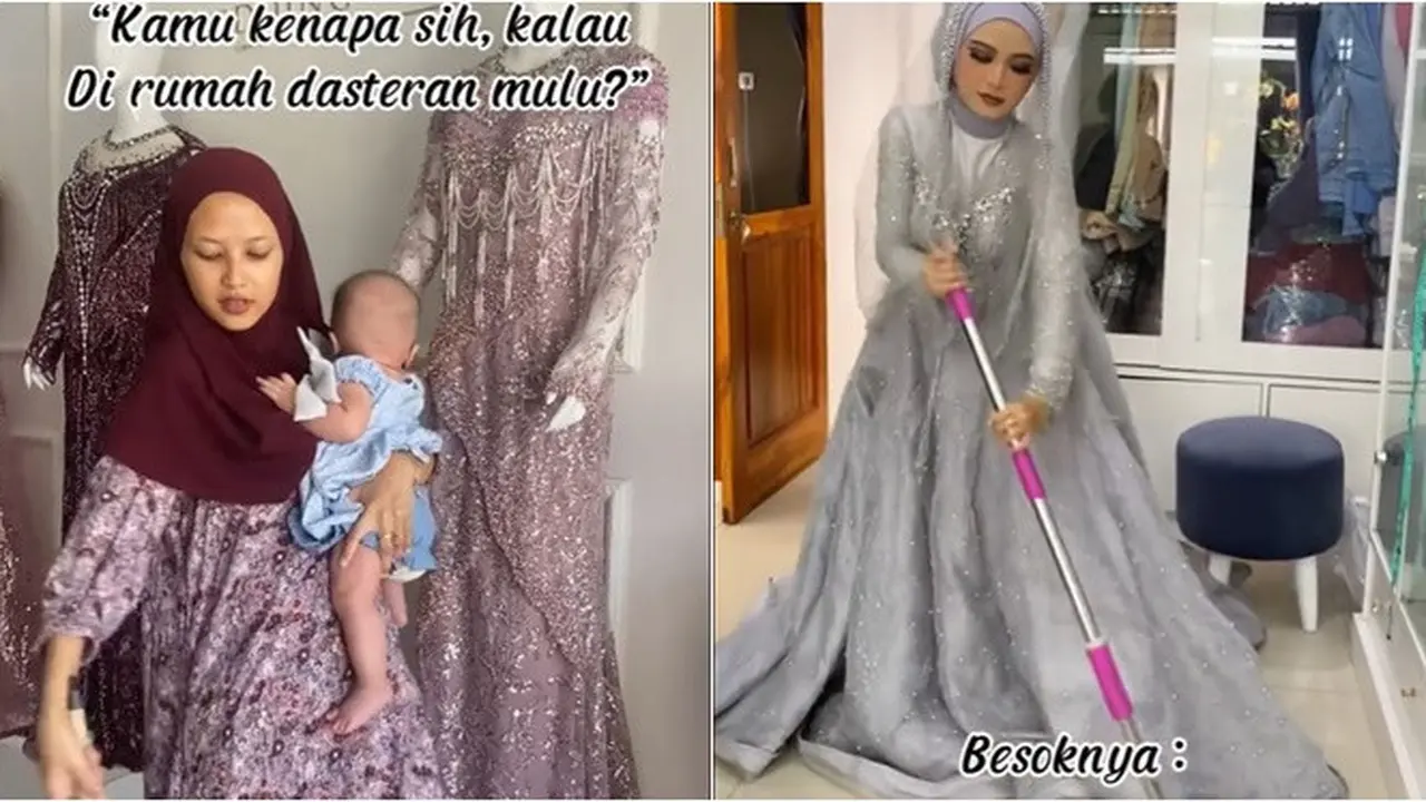 6 Potret Wanita Ikut Tren 'Kenapa di Rumah Dasteran Mulu', Perubahannya Totalitas - Hot Liputan6.com