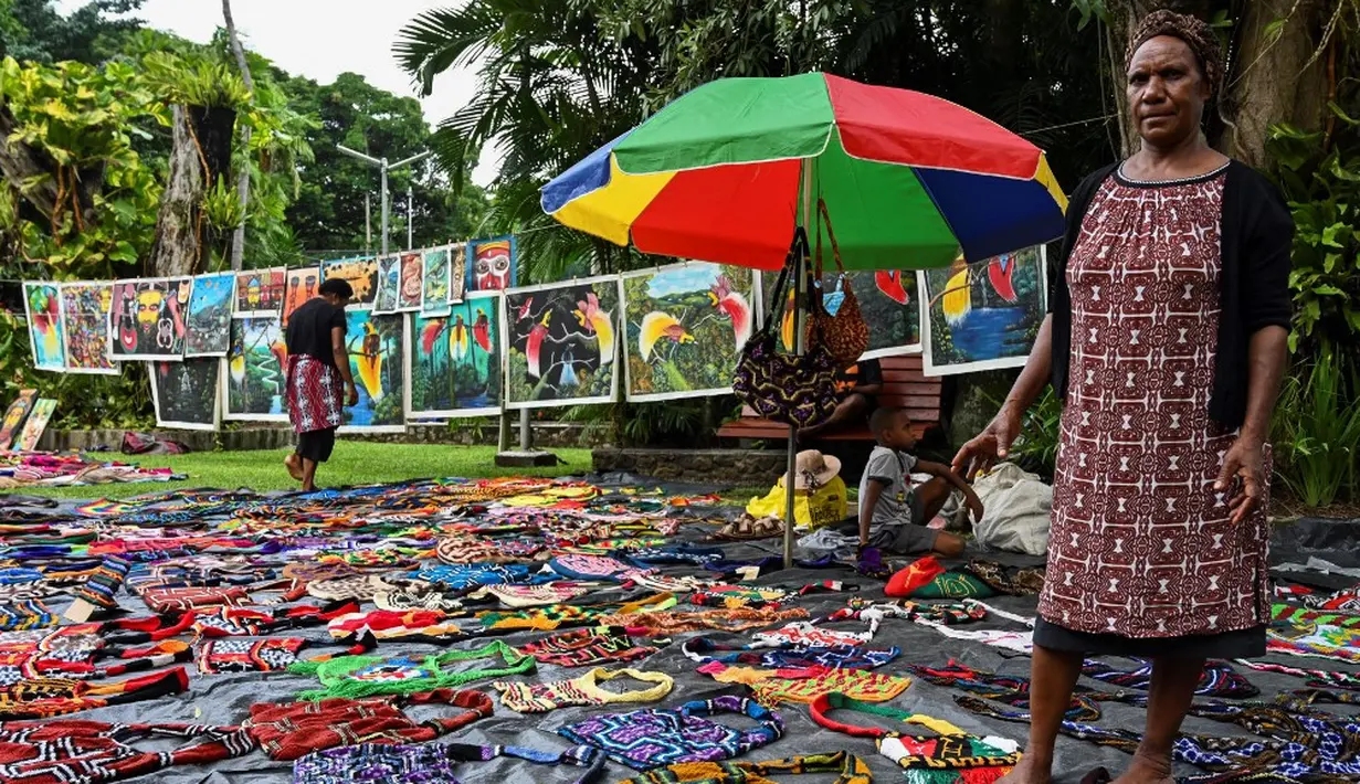 Perempuan Papua Nugini Menenun untuk Mencari Nafkah - Foto Liputan6.com