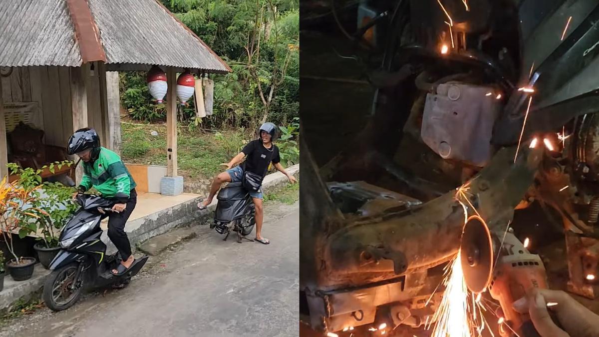 Video Viral Motor Ojol Rangkanya Patah, Bagian Depan Berjalan Tinggalkan Penumpang - Otomotif ...