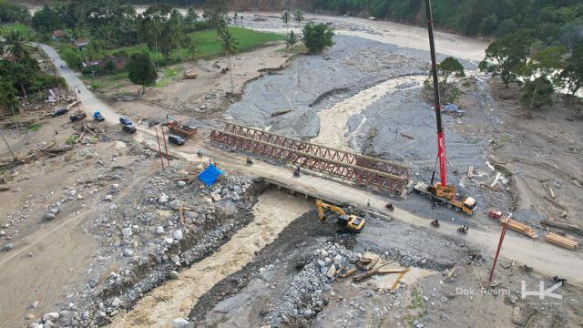 Hutama Karya Rampungkan 2 Jembatan Bailey di Aceh Tenggara