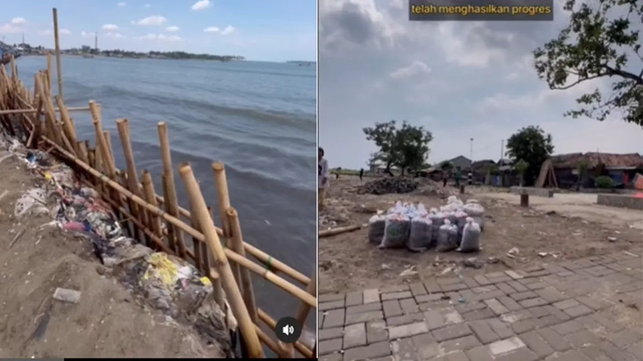 5 Potret Pantai Teluk Labuan Pandeglang Sebelum dan Sesudah Dibersihkan ...