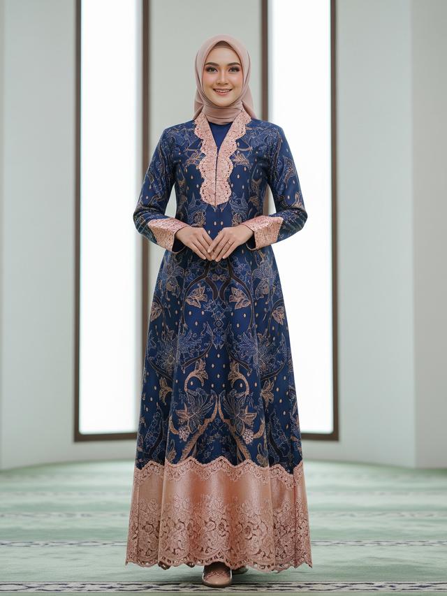 7 Tren Model Gamis Batik Brokat Warna Rose Gold Ramadan 2026, Simpel ...