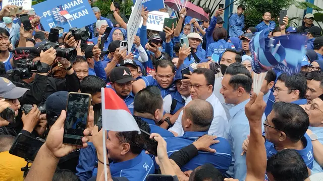 Sambangi Markas Demokrat, Anies Disambut AHY dan Riuh Simpatisan - News Liputan6.com