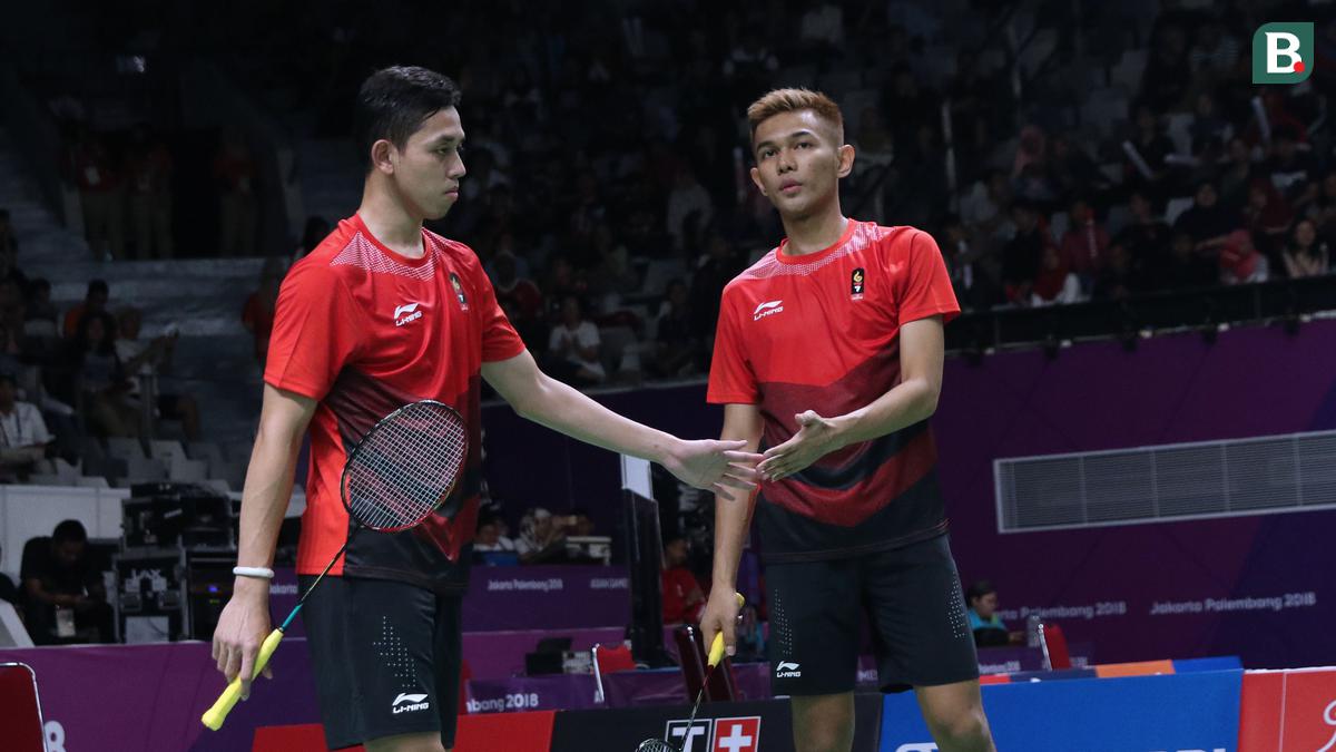 Fajar / Rian Nantikan Kevin / Marcus di Final Asian Games 2018 - Asian Games Bola.com
